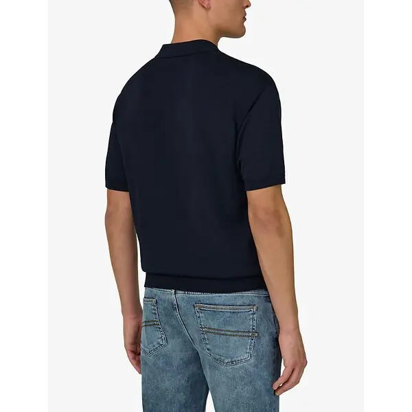 Boggi Milano Relaxed Short-sleeve Cotton And Silk-blend Polo