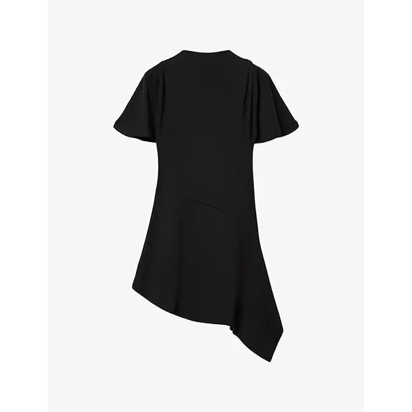 ALLSAINTS Rosa Asymmetric-hem Stretch-woven Mini Dress - Black