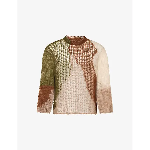 BRAIN DEAD Threadbare Knitted Alpaca-blend Jumper