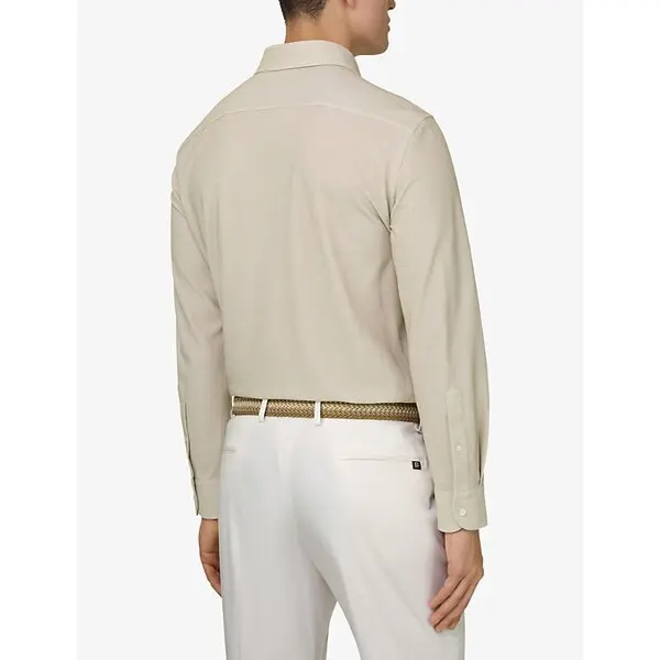 Boggi Milano Long-sleeved Cotton-blend Polo Shirt