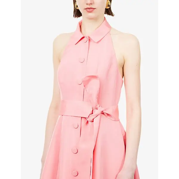 Carolina Herrera Halter Maxi Gown - Sunset | Editorialist