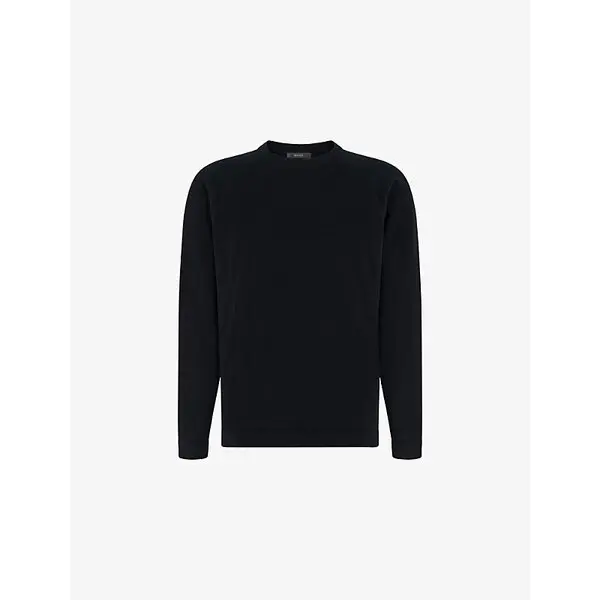 Boggi Milano Cotton And Silk-blend Jumper - Black