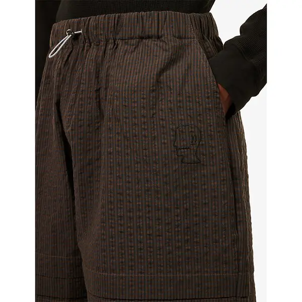 BRAIN DEAD Gingham Pleated Cotton Shorts
