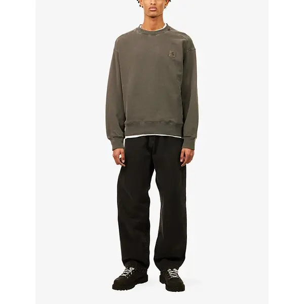 Carhartt Work In Progress Nelson Faded Cotton-jersey Sweatshirt - Black
