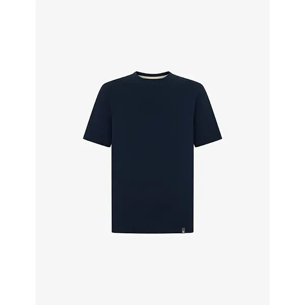 Boggi Milano Branded Short-sleeved Cotton-blend T-shirt - Navy Blue