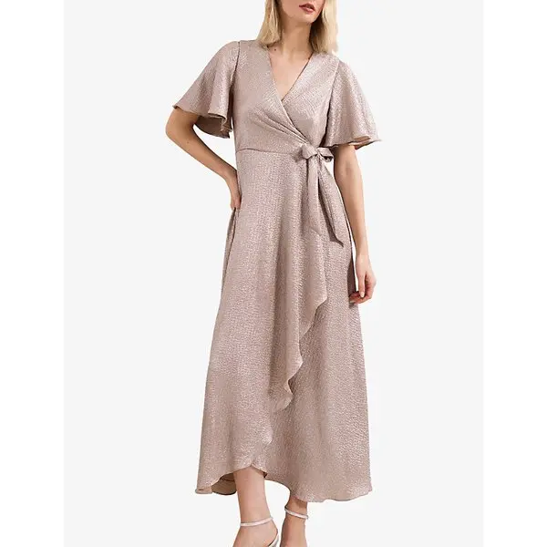 PHASE EIGHT Julissa Wrap Woven Maxi Dress - Gold