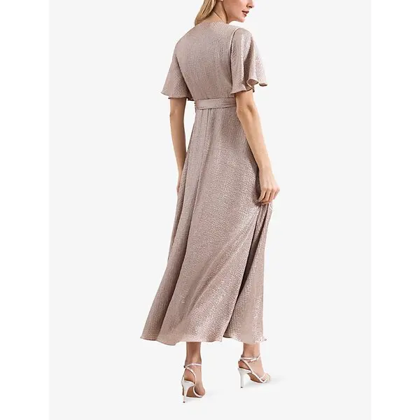 PHASE EIGHT Julissa Wrap Woven Maxi Dress - Gold
