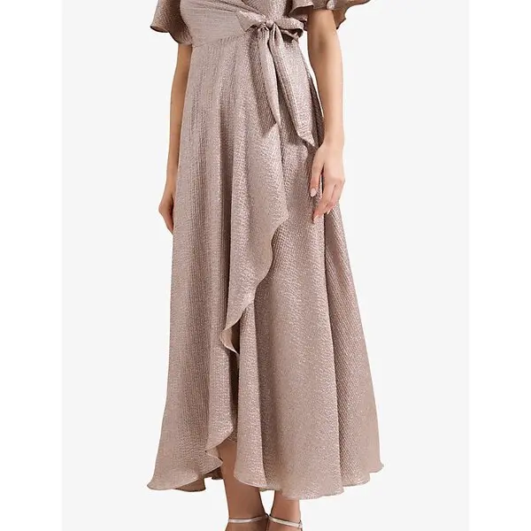 PHASE EIGHT Julissa Wrap Woven Maxi Dress - Gold
