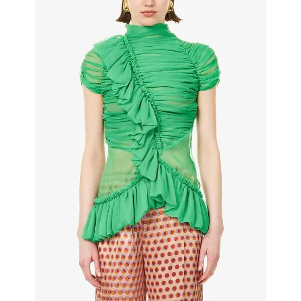 Dries Van Noten Draped Silk Shirt
