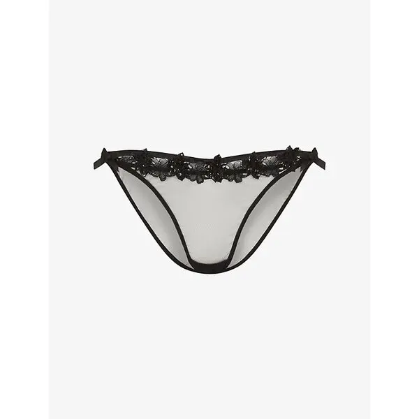 Agent Provocateur Floss Tulle Brazilian Briefs Xxl - Black