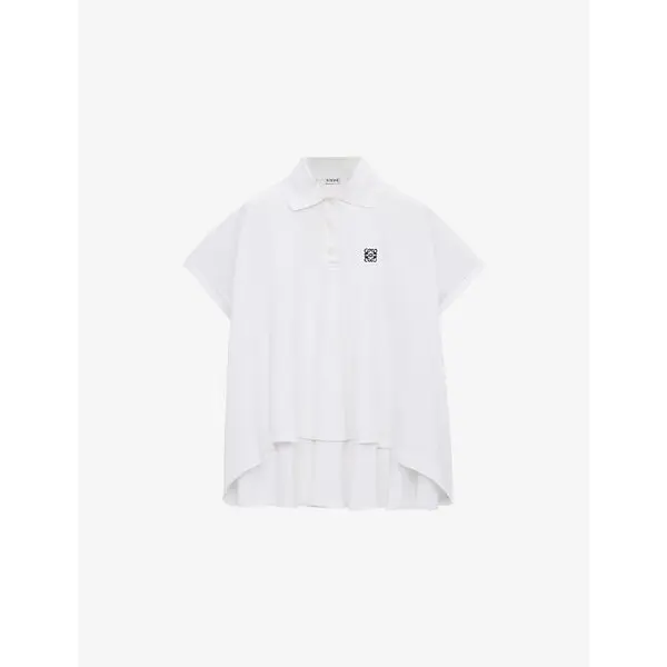Loewe Logo-embroidered Dipped-hem Polo Shirt