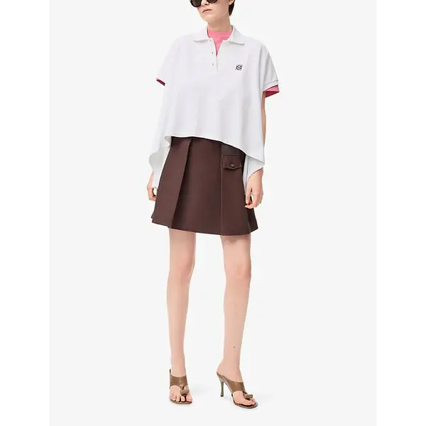 Loewe Logo-embroidered Dipped-hem Polo Shirt