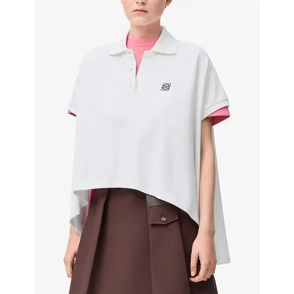 Loewe Logo-embroidered Dipped-hem Polo Shirt