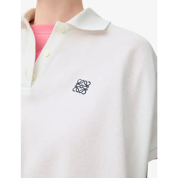 Loewe Logo-embroidered Dipped-hem Polo Shirt