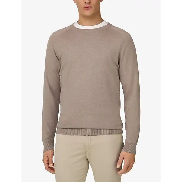 Boggi Milano Cotton, Silk, And Cashmere Crewneck Jumper