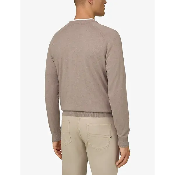 Boggi Milano Cotton, Silk, And Cashmere Crewneck Jumper