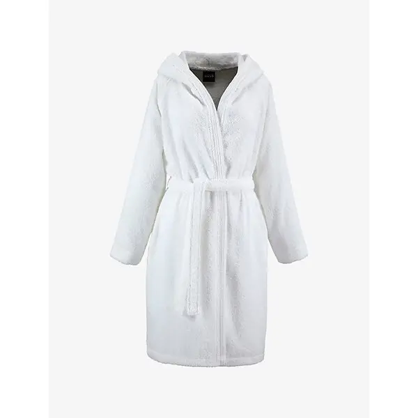 BOSS Edge Hooded Cotton Bathrobe - White