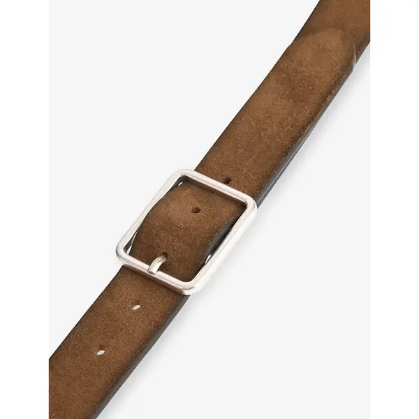 Boggi Milano Suede Belt With Square Buckle