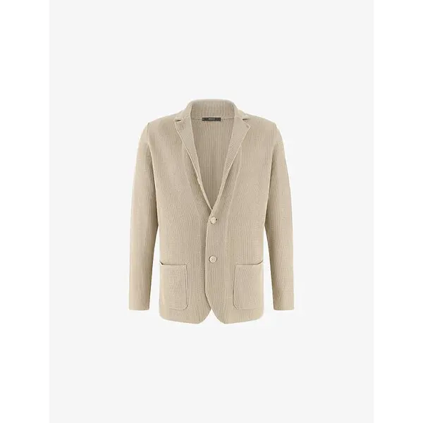 Boggi Milano Regular-fit Single-breasted Cotton Blazer - Sand