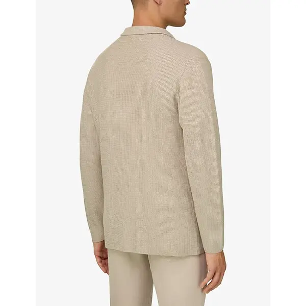 Boggi Milano Regular-fit Single-breasted Cotton Blazer - Sand