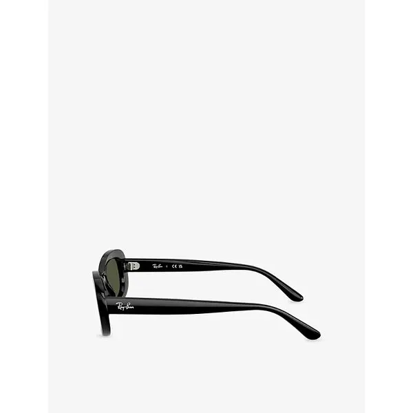 Ray-ban Oval-frame Acetate Sunglasses - Black