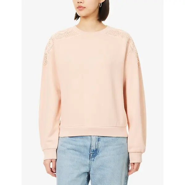 Paige Lace-trim Cotton Sweatshirt