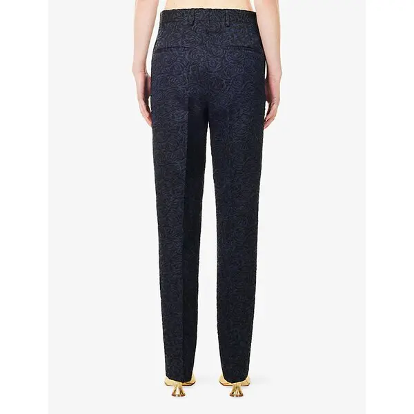 Dries Van Noten Pilar Tapered-leg Cotton-blend Trousers - Navy