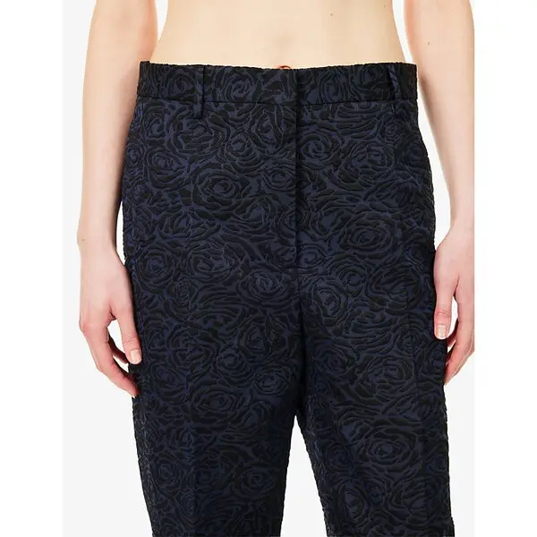 Dries Van Noten Pilar Tapered-leg Cotton-blend Trousers - Navy
