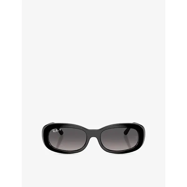 Ray-ban Oval-frame Acetate Sunglasses - Black