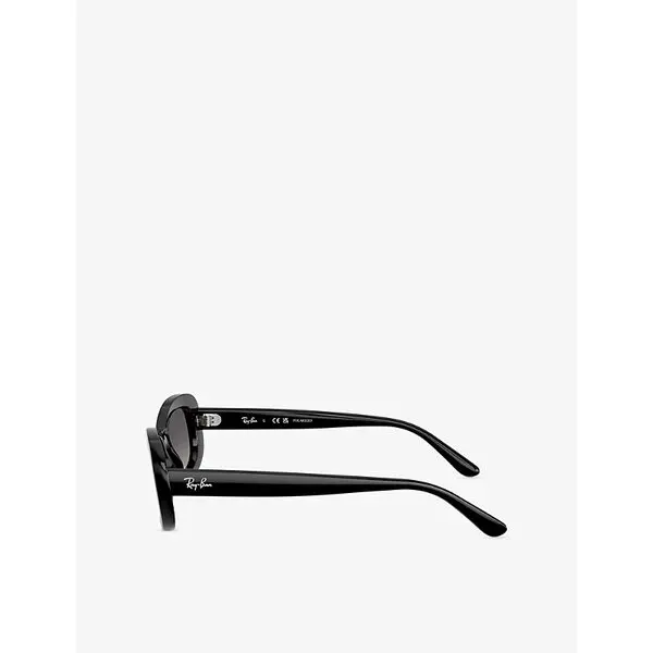 Ray-ban Rb2221 Oval-frame Acetate Sunglasses - Black