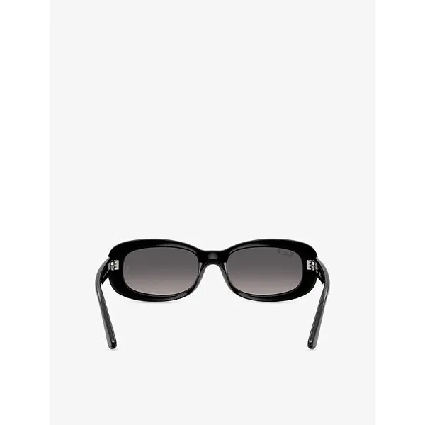 Ray-ban Rb2221 Oval-frame Acetate Sunglasses - Black