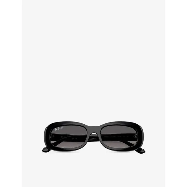 Ray-ban Rb2221 Oval-frame Acetate Sunglasses - Black