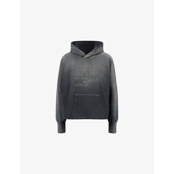 MAISON MARGIELA Numbers-embroidered Cotton-jersey Sweatshirt - Washed Black