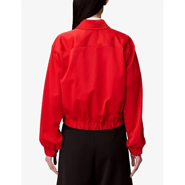 Claudie Pierlot Cropped Side-pocket Satin Jacket