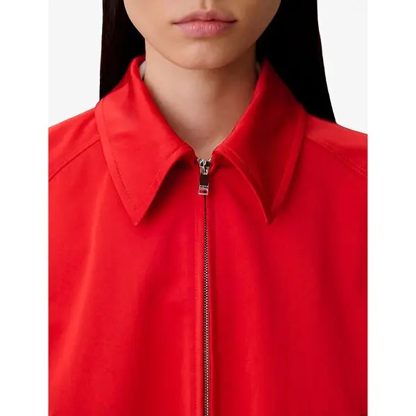 Claudie Pierlot Cropped Side-pocket Satin Jacket