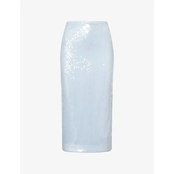 ROTATE BY BIRGER CHRISTENSEN Sequinned Pencil Midi Skirt - Plein Air
