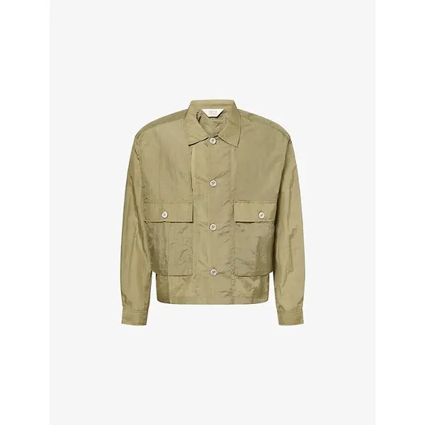 BRAIN DEAD Cropped Button-up Nylon Shirt