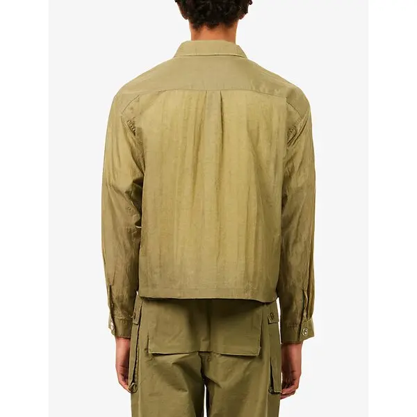 BRAIN DEAD Cropped Button-up Nylon Shirt