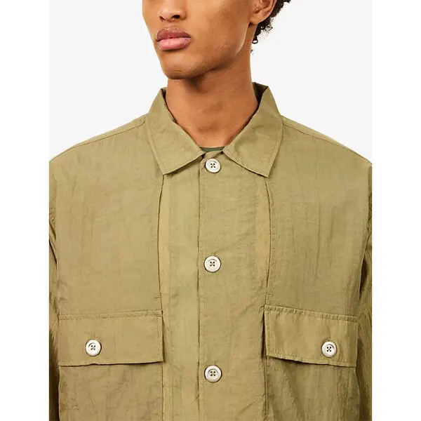 BRAIN DEAD Cropped Button-up Nylon Shirt