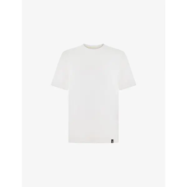 Boggi Milano Branded Short-sleeved Cotton-blend T-shirt - White
