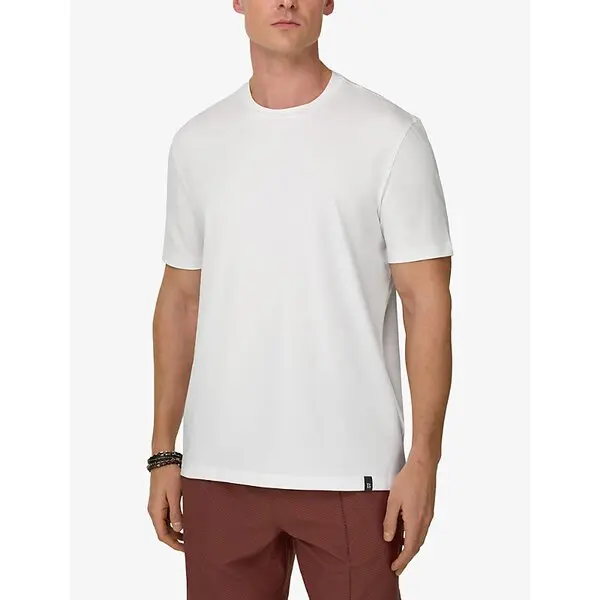 Boggi Milano Branded Short-sleeved Cotton-blend T-shirt - White