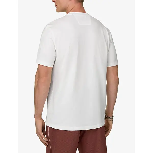 Boggi Milano Branded Short-sleeved Cotton-blend T-shirt - White