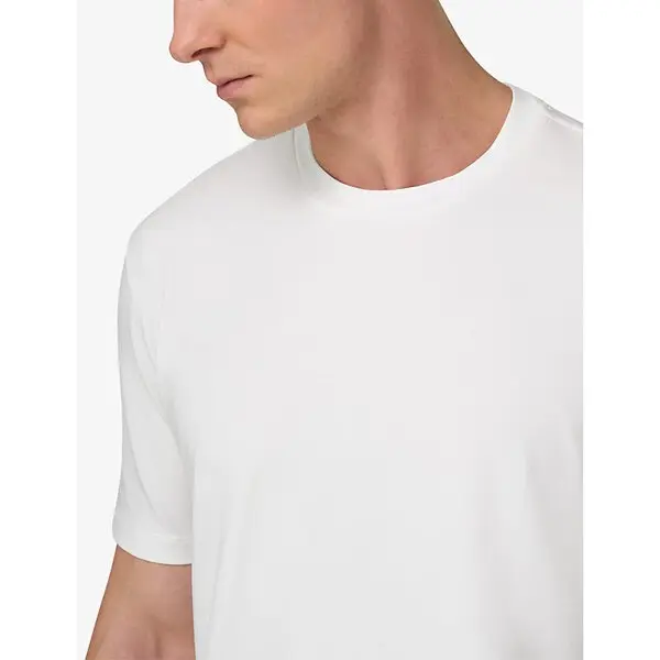 Boggi Milano Branded Short-sleeved Cotton-blend T-shirt - White