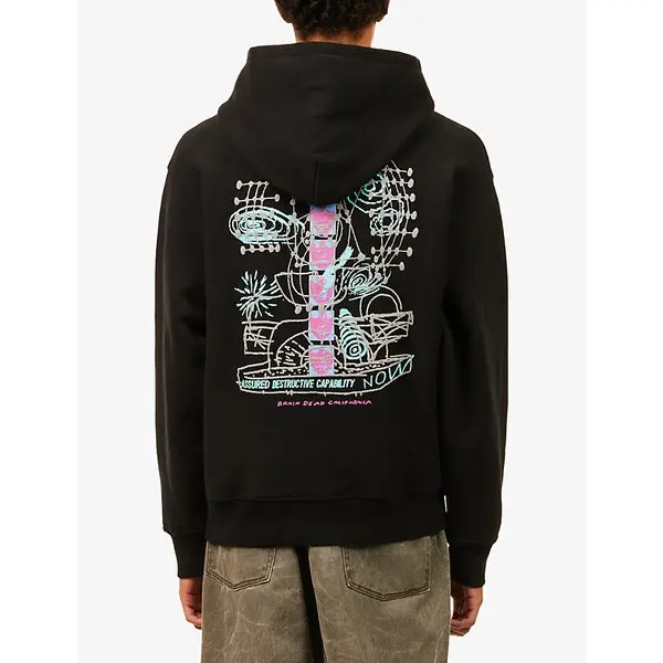 BRAIN DEAD Graphic-print Cotton Hoody