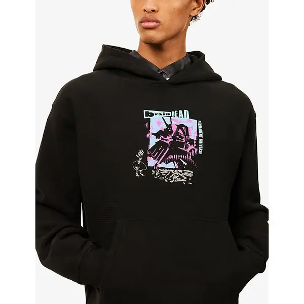 BRAIN DEAD Graphic-print Cotton Hoody