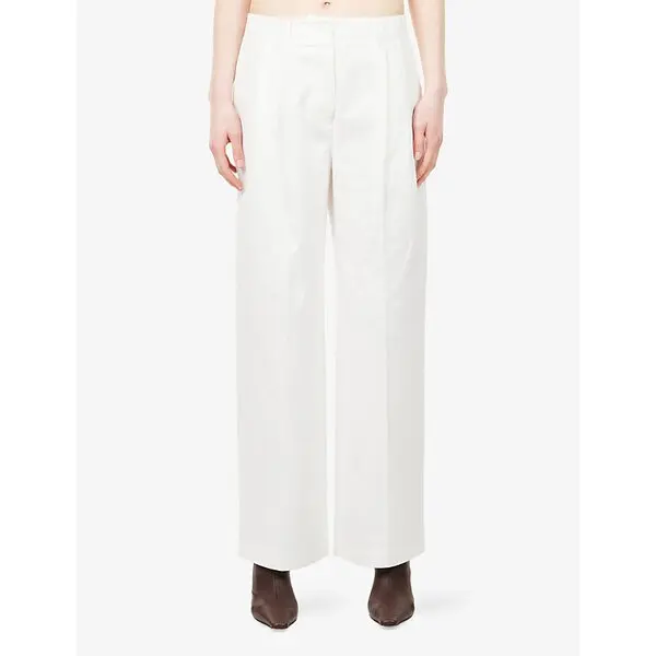 TOTEME Wide-leg Cotton-twill Trousers