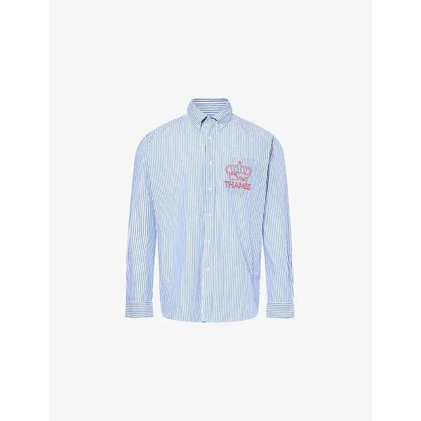 THAMES P.g. Stripe Cotton Shirt