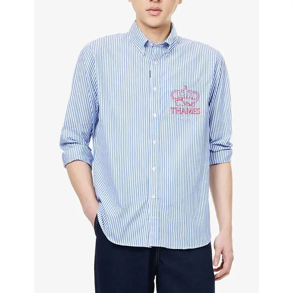 THAMES P.g. Stripe Cotton Shirt