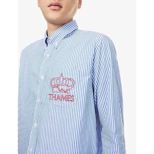 THAMES P.g. Stripe Cotton Shirt