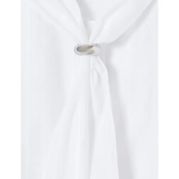 Claudie Pierlot Striped Tie-neck Cotton Shirt